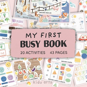 Toddler Busy Book Printable, Preschool Activity Binder Bundle ...