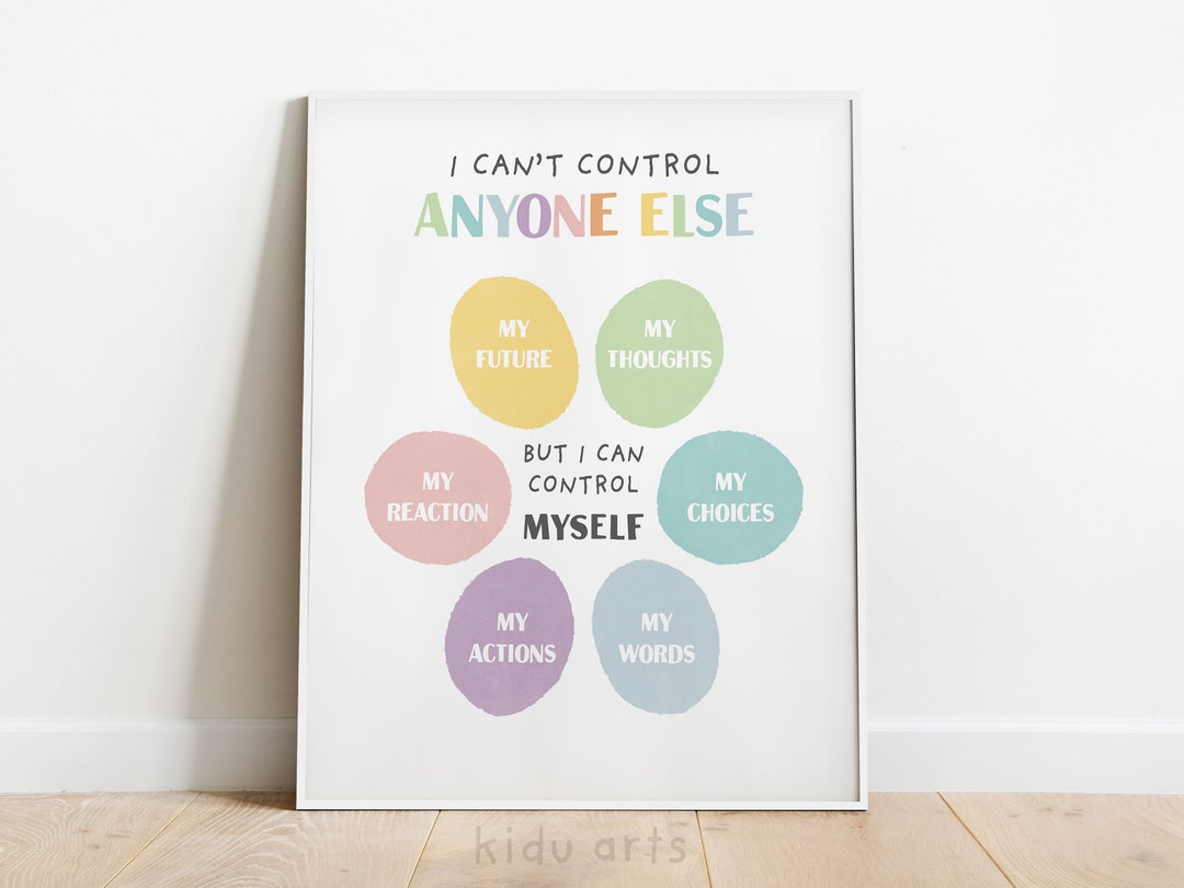 I Can’t Control Anyone Poster, Therapy Office Wall Decor, Mental Health ...