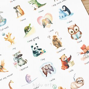 ABC of Life Print, Alphabet Art Poster, Kids Wall Art Gift, Watercolor ...