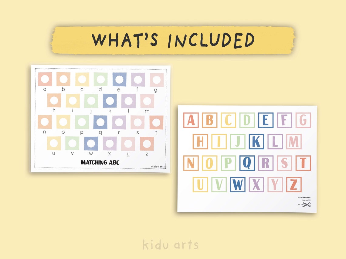 Alphabet Matching Activity, ABC Learning Worksheet, Upper Case Lower ...