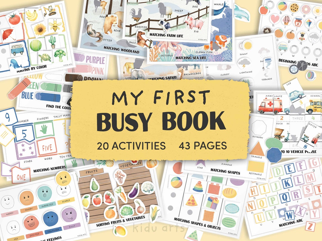 Toddler Busy Book Printable, Preschool Activity Binder Bundle ...