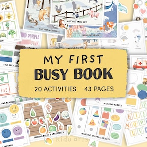 Toddler Busy Book Printable, Preschool Activity Binder Bundle ...