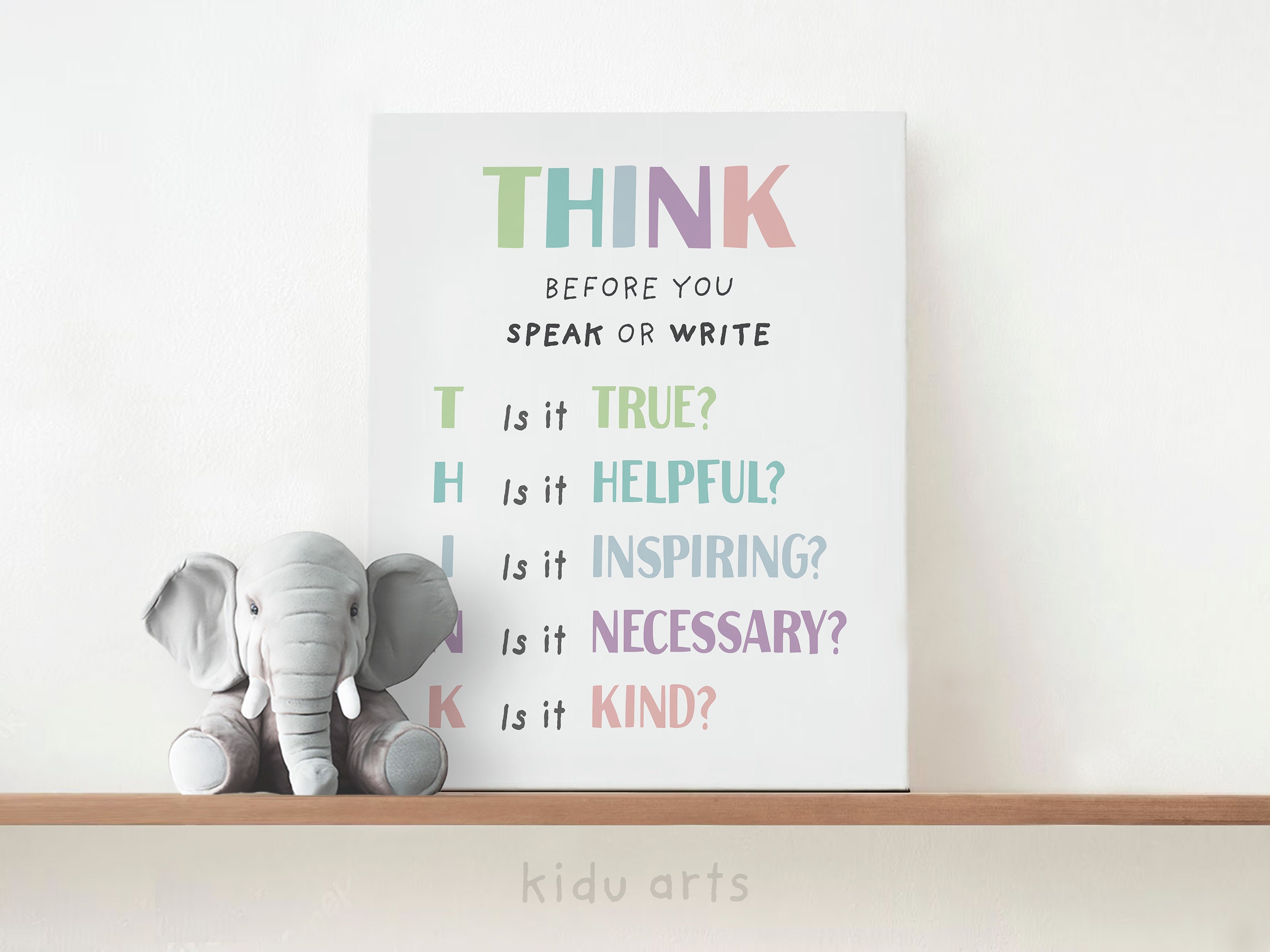 Think Before You Speak Poster, Classroom Wall Art Printable, Therapy ...