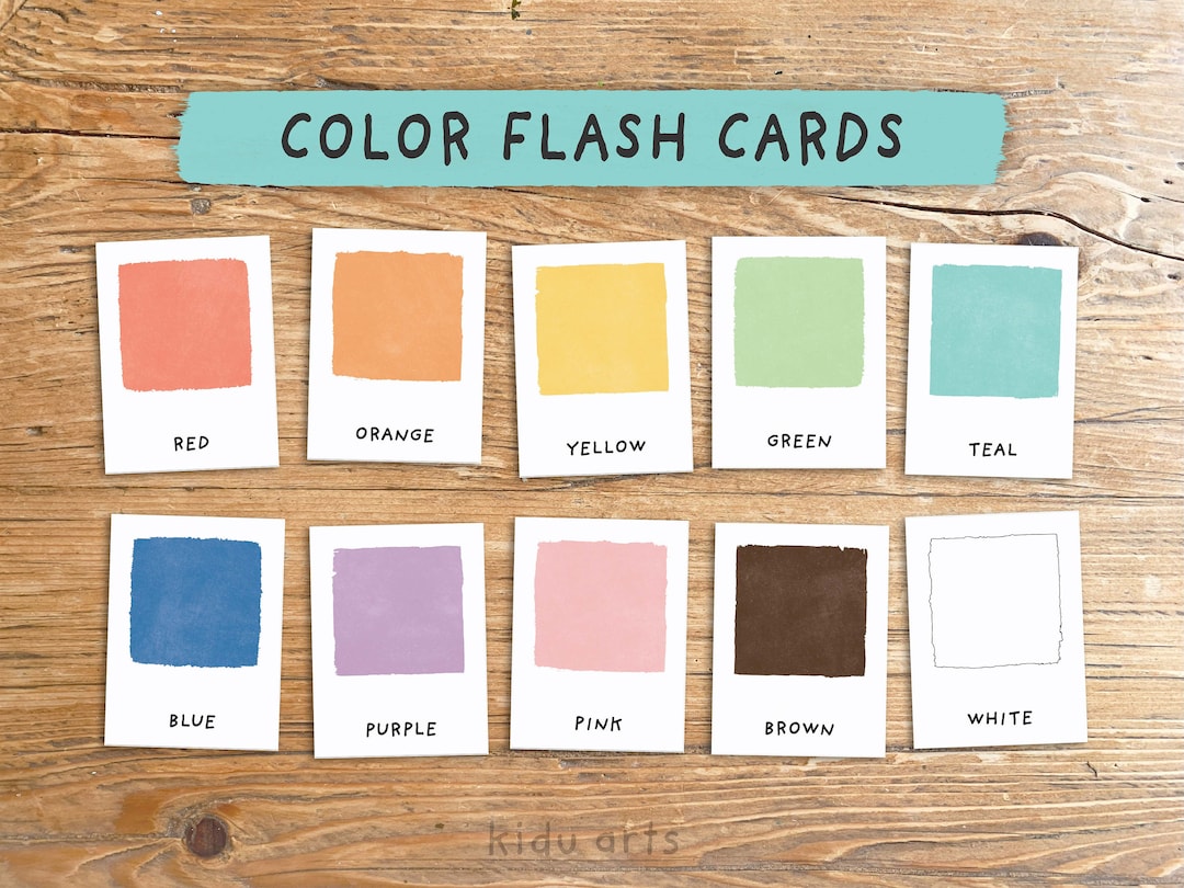 12 Color Flashcards, Kids Educational Rainbow Cards, Montessori Flash ...