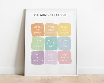 Set of 3 Calming Corner Wall Art, Pastel Colors, Educational Posters ...