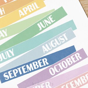 Days + Months Poster Combo Set, Rainbow Educational Prints, Homeschool ...