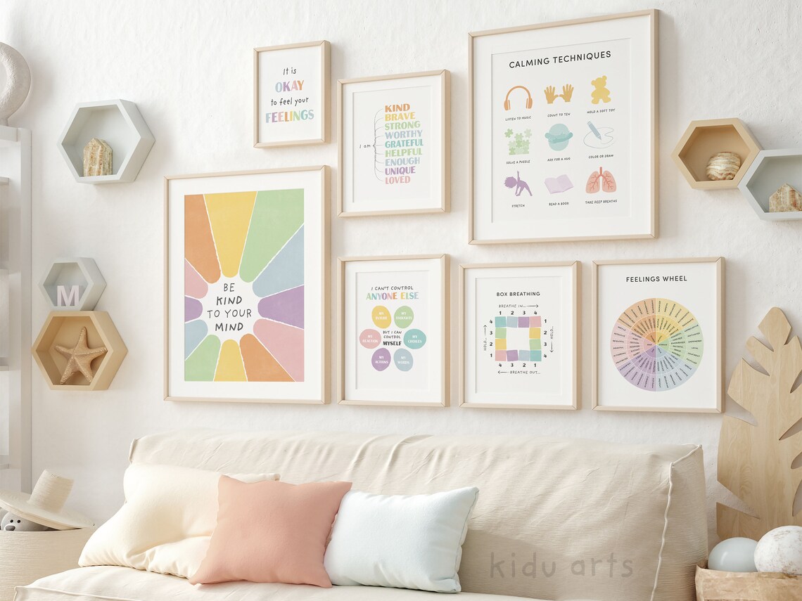 20 Calm Corner Poster Set, Calming Down Strategies, Kids Wall Art ...