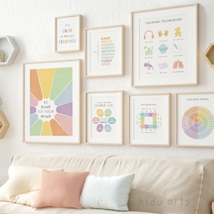 20 Calm Corner Poster Set, Calming Down Strategies, Kids Wall Art ...
