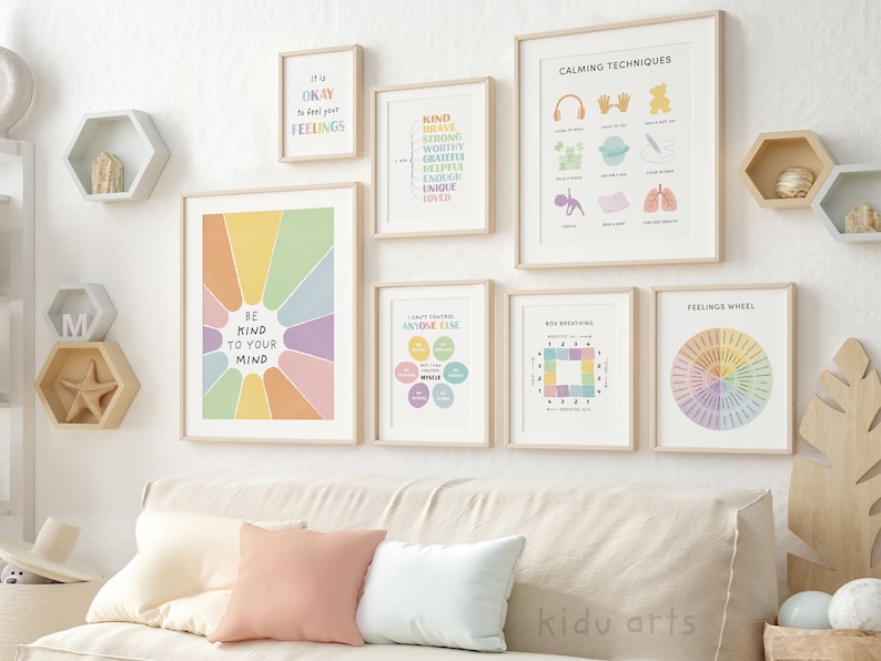 20 Calm Corner Poster Set, Calming Down Strategies, Kids Wall Art ...
