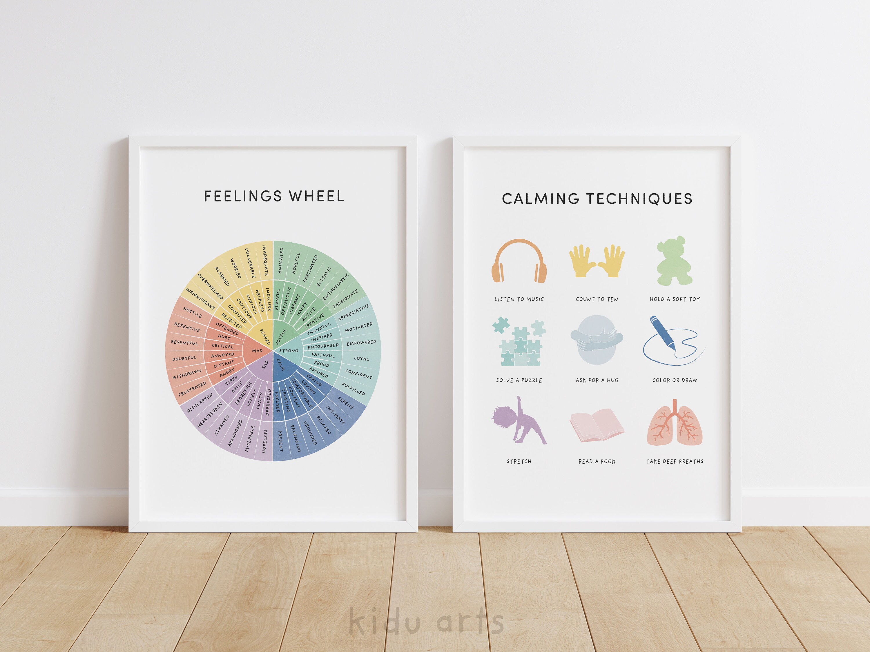 20 Calming Corner Poster Set, Calm Down Strategies, Kids Feelings Wall ...