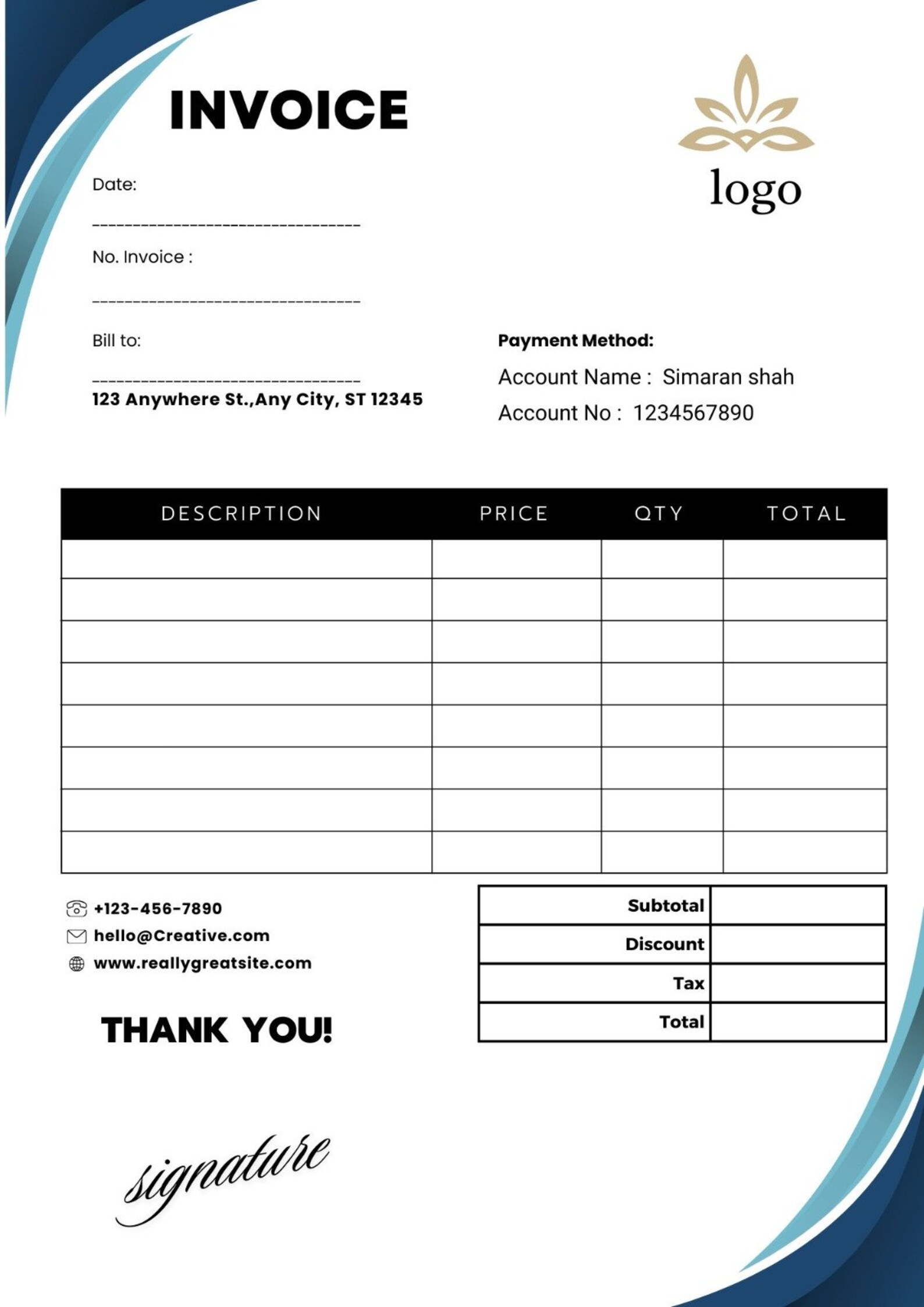 Invoice Template Digital, Quote Template Canva, Price Proposal Template ...