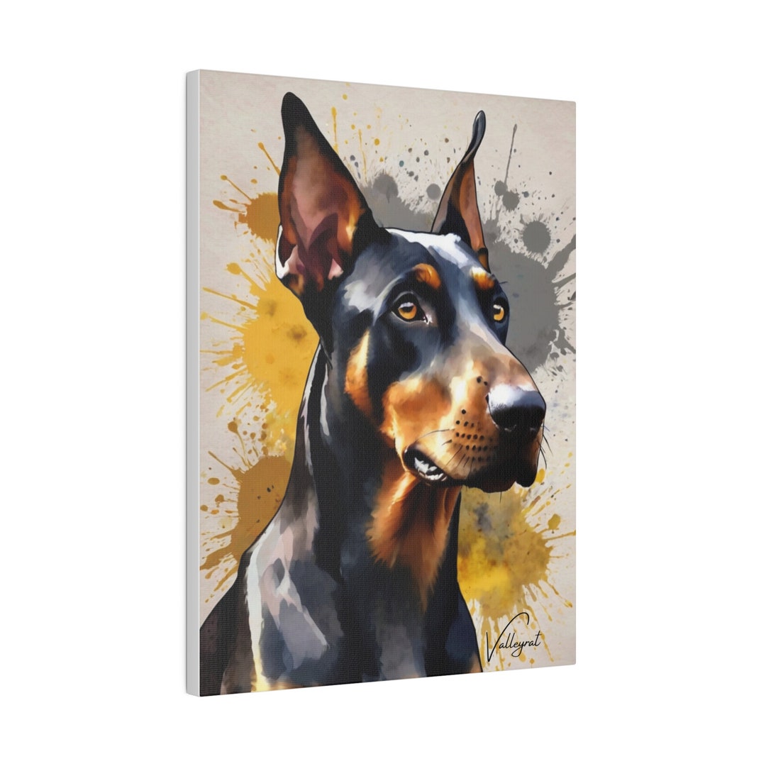 Doberman Watercolor Painting PRINTABLE DIGITAL Wall Art Downloadable ...