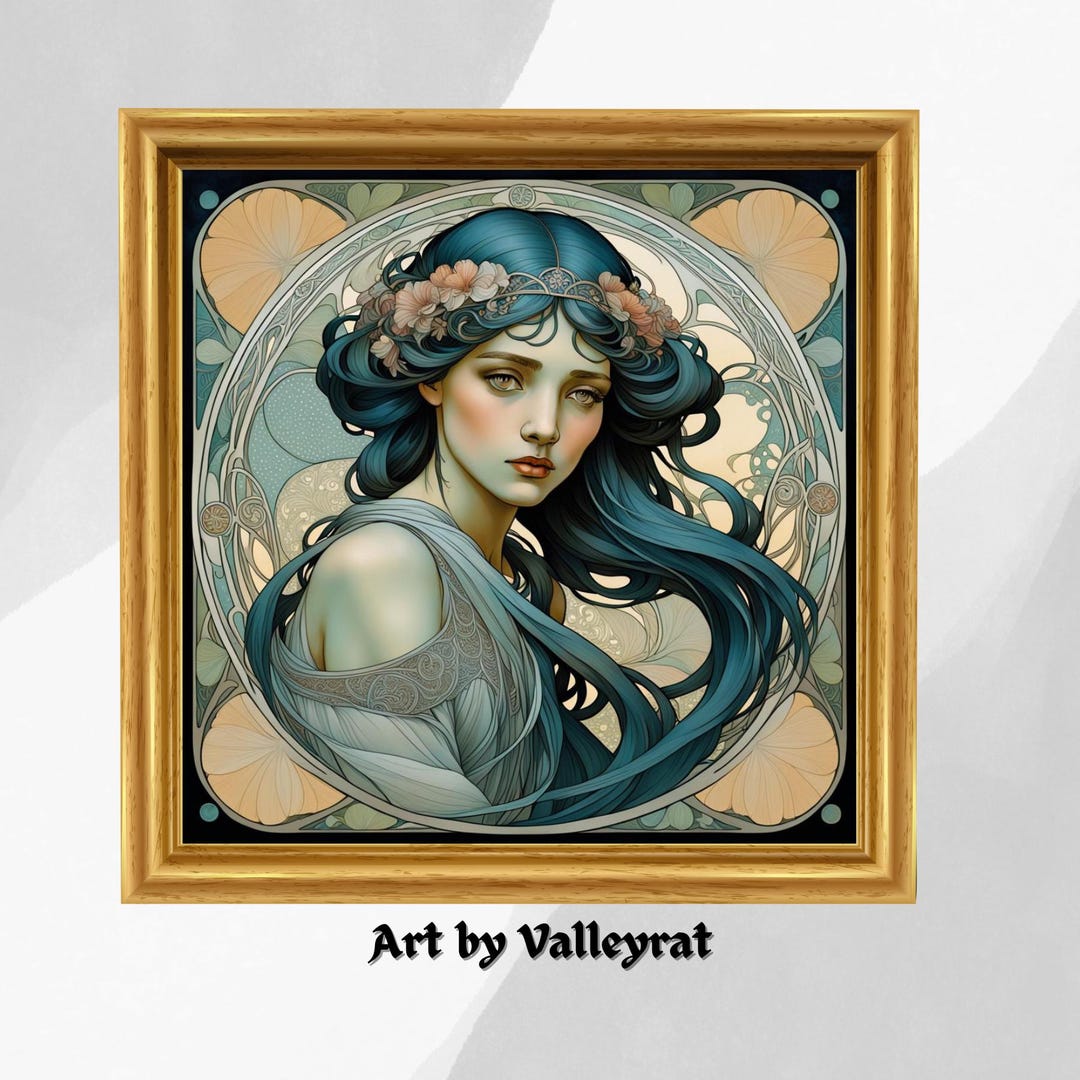 Art Nouveau Girl Print: Vintage Feminine Portrait (digital Download) - Etsy