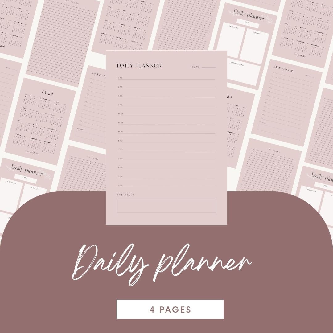Printable Daily Planner Pink - Etsy