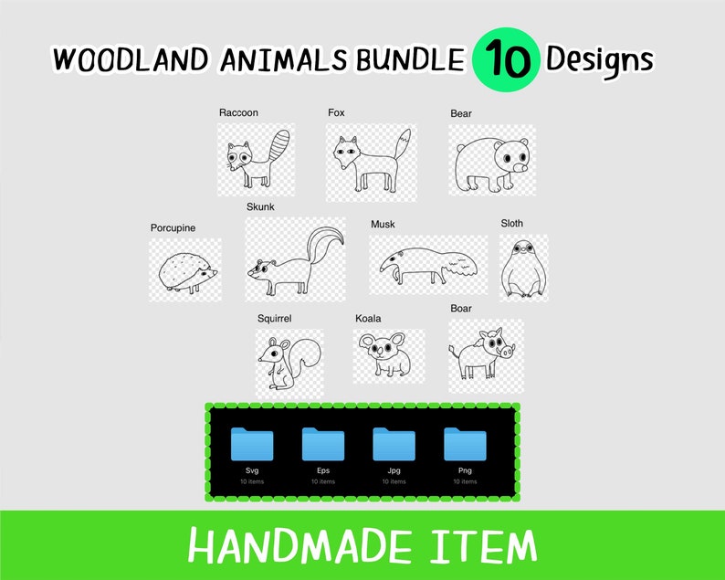 Woodland Animals Outline SVG Cut File Cricut Silhouette Forest Fox ...