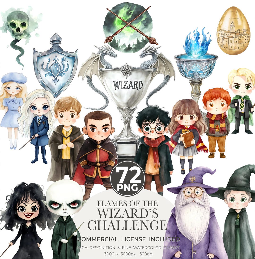 Wizard School Clipart, Cute Wizard Clipart, Cute Witch Clipart ...