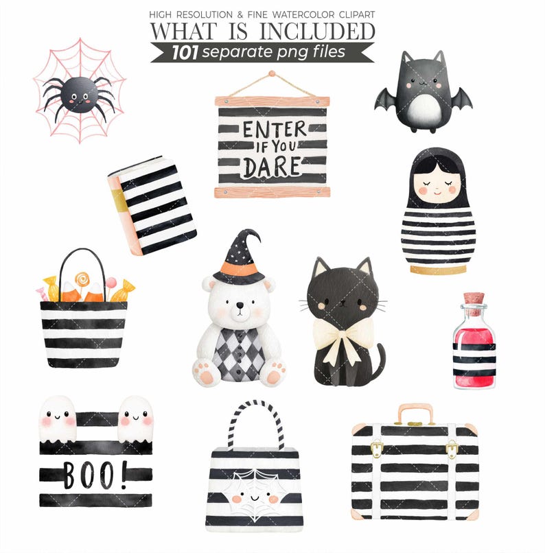 Watercolor Halloween Goose Clipart Set, Cute Spooky Geese PNG ...