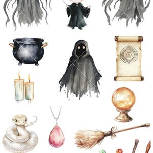 Wizard School Clipart, Cute Wizard Clipart, Cute Witch Clipart ...