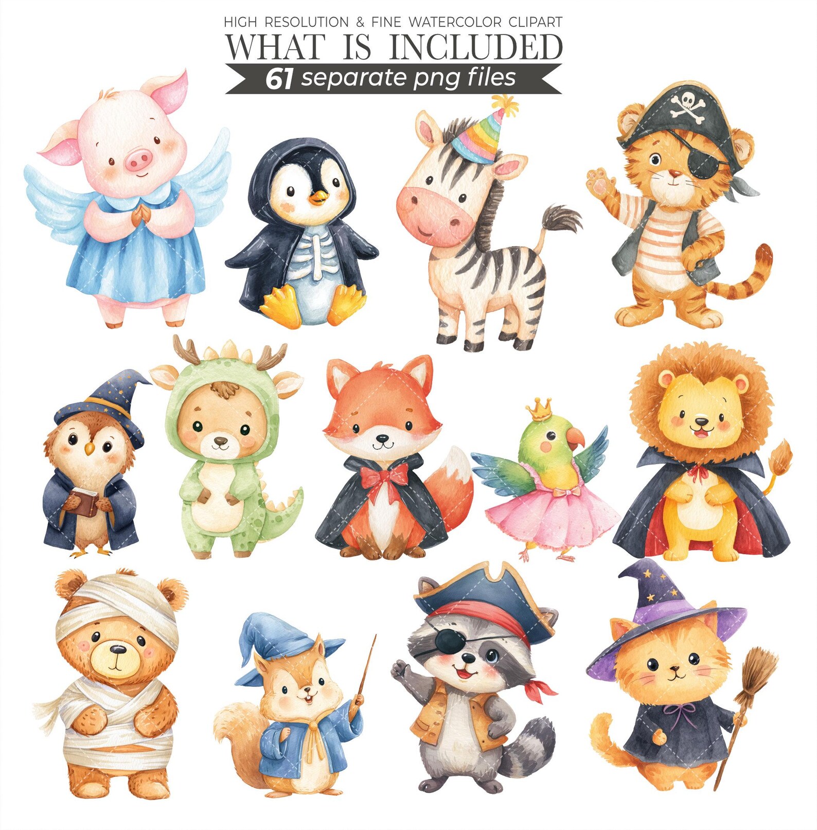 Halloween Animals Clipart, Cute Halloween Png, Woodland Animal Clipart ...