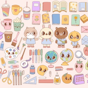 Back to School Clipart, School Supplies , Groovy Teacher PNG, Adorable ...