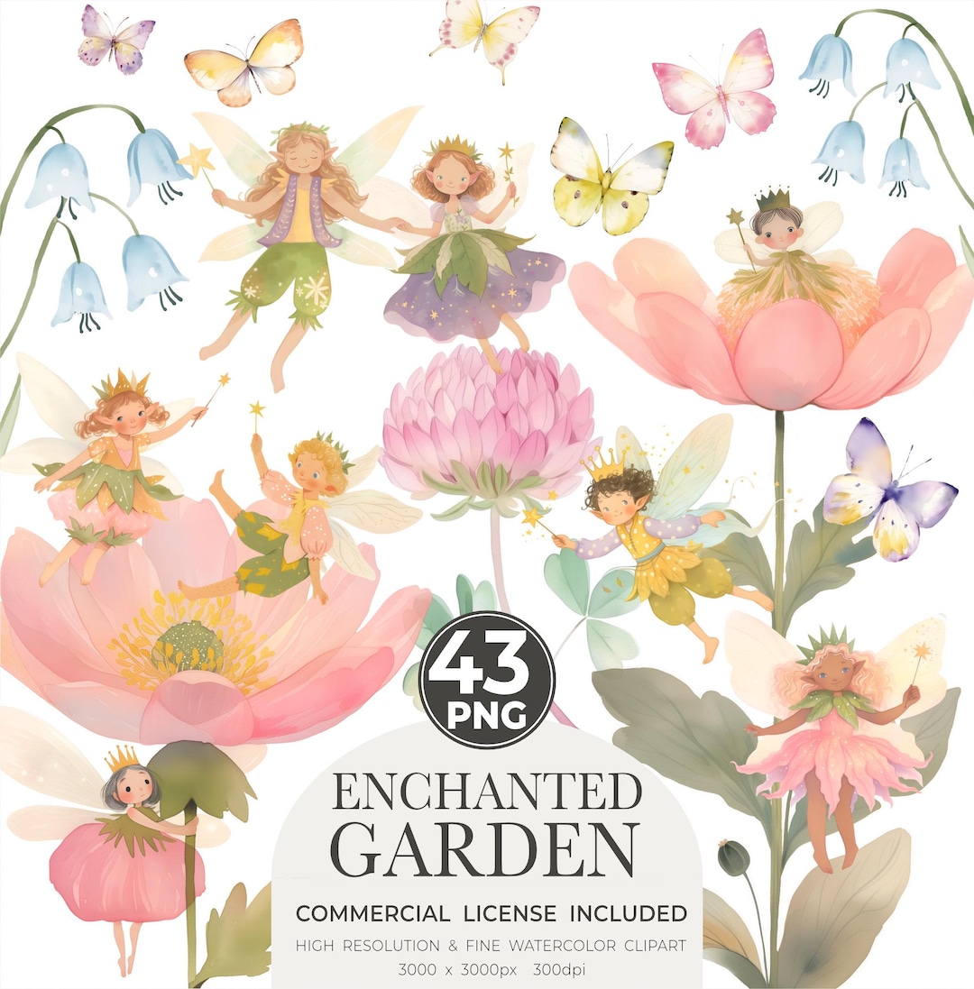 Watercolor Fairy Clipart, Pink Fairy PNG, Fairy Garden, Mushroom ...