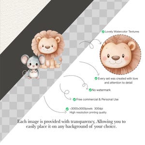 Watercolor Cute Animals Clipart, 56 Cute Animal PNG, Watercolor Animals ...