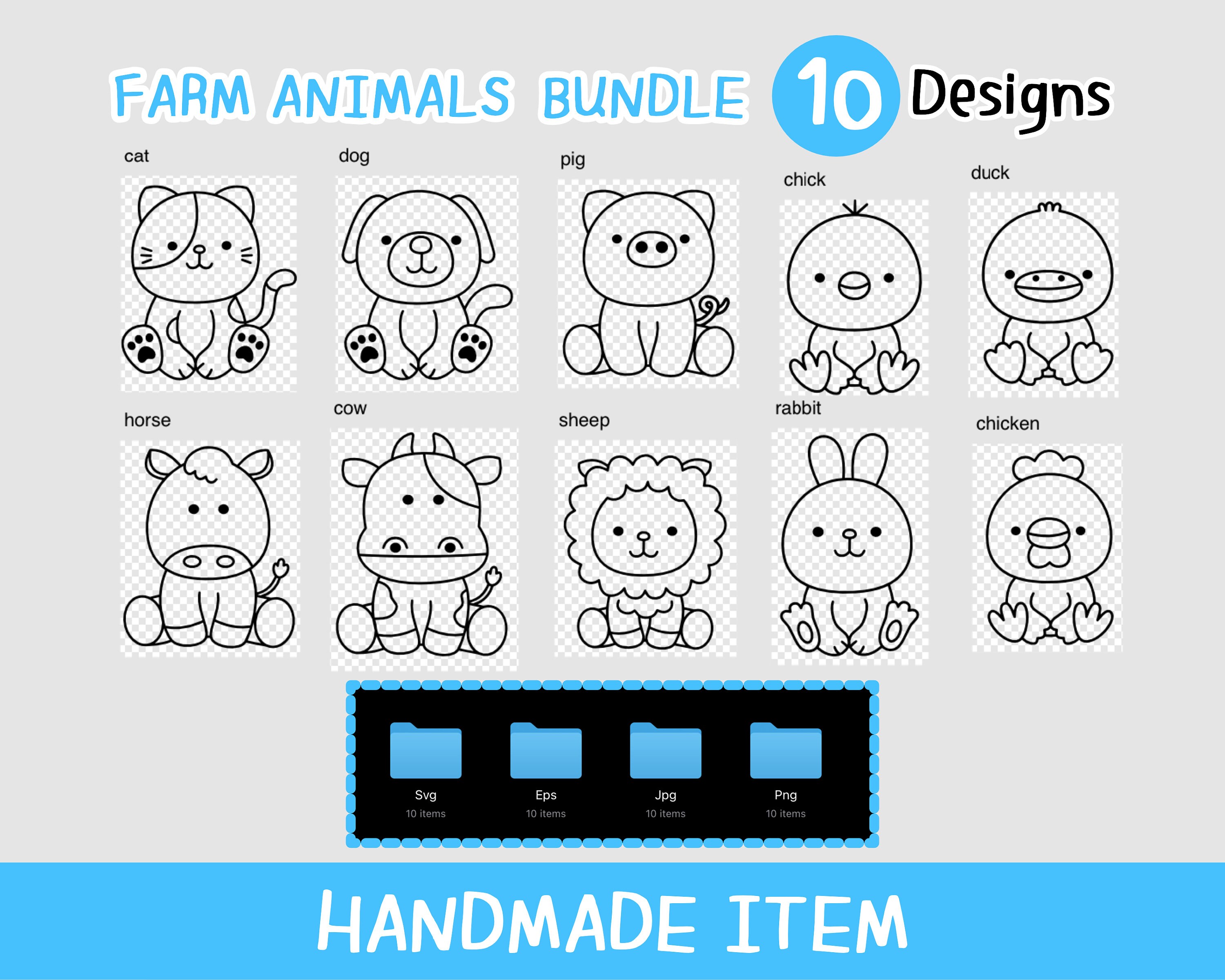 Farm Animals Clipart, Farm, Barn, Farmyard Animals, Sheep, Cow, Horse ...