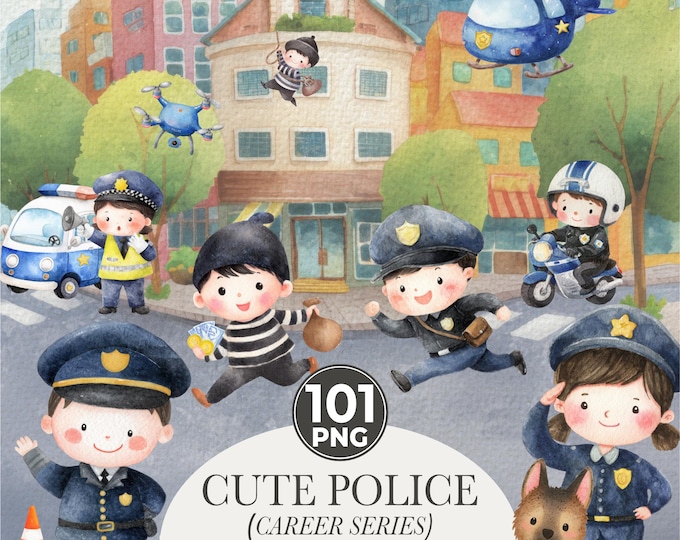 Polizei Alphabet & Zahlen Clipart: Cop Buchstaben PNG (digitaler ...