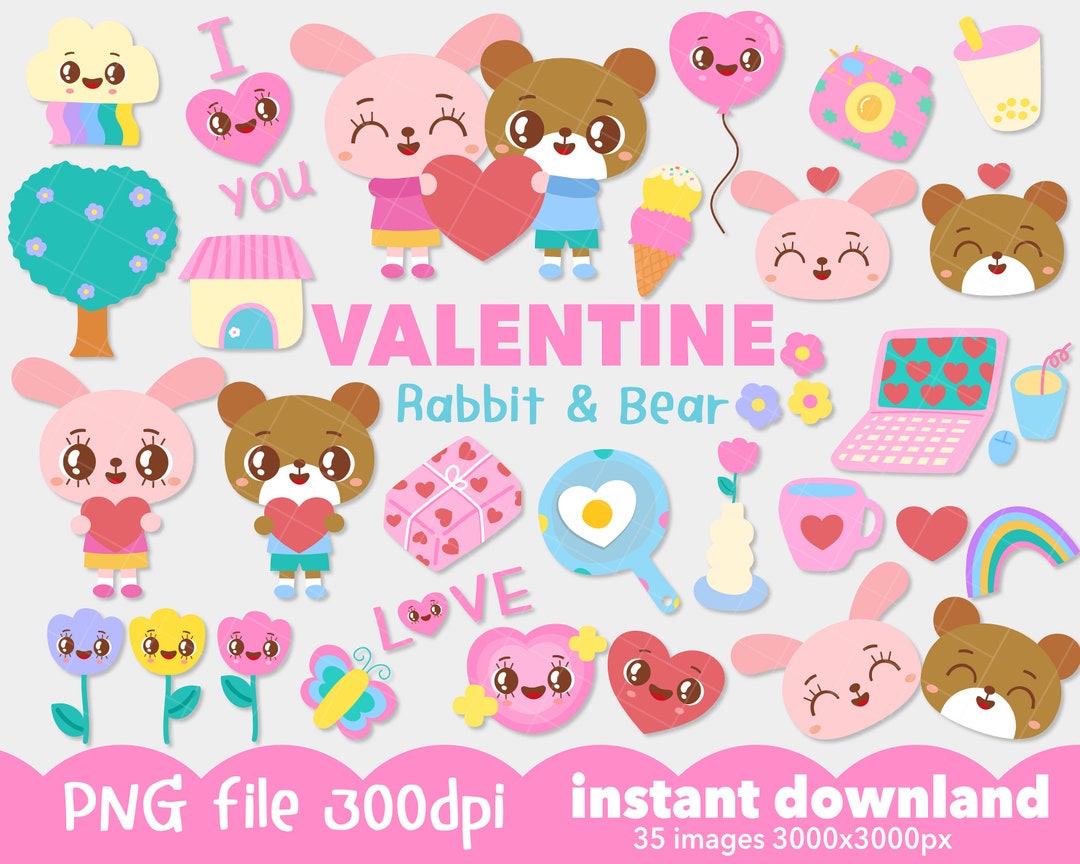 Valentine's Day Bear Clipart, Bear Valentine Clipart, Love Clipart ...