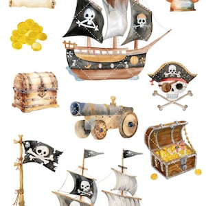 Cute Pirate Clipart - Caribbean Clipart - Treasure Trove Clipart ...