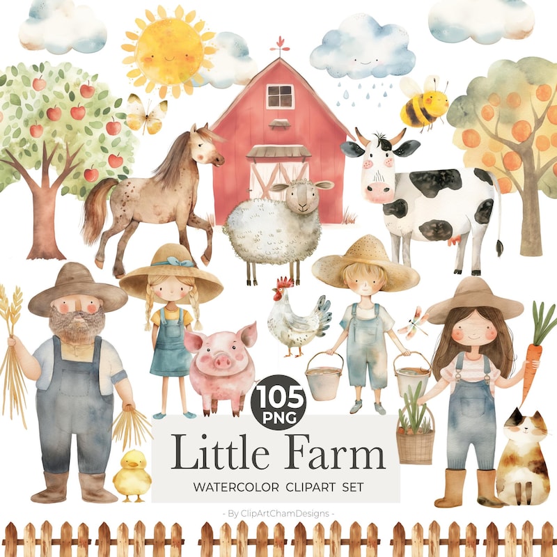 Farm Clipart - Etsy