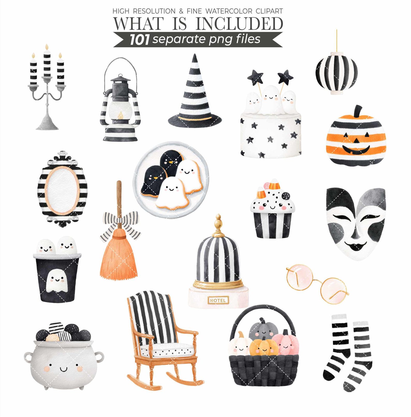Watercolor Halloween Goose Clipart Set, Cute Spooky Geese PNG ...