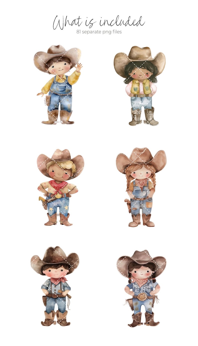 Cute Cowboy Clipart, Baby Cowboy PNG, Wild West Clipart, Baby Western ...