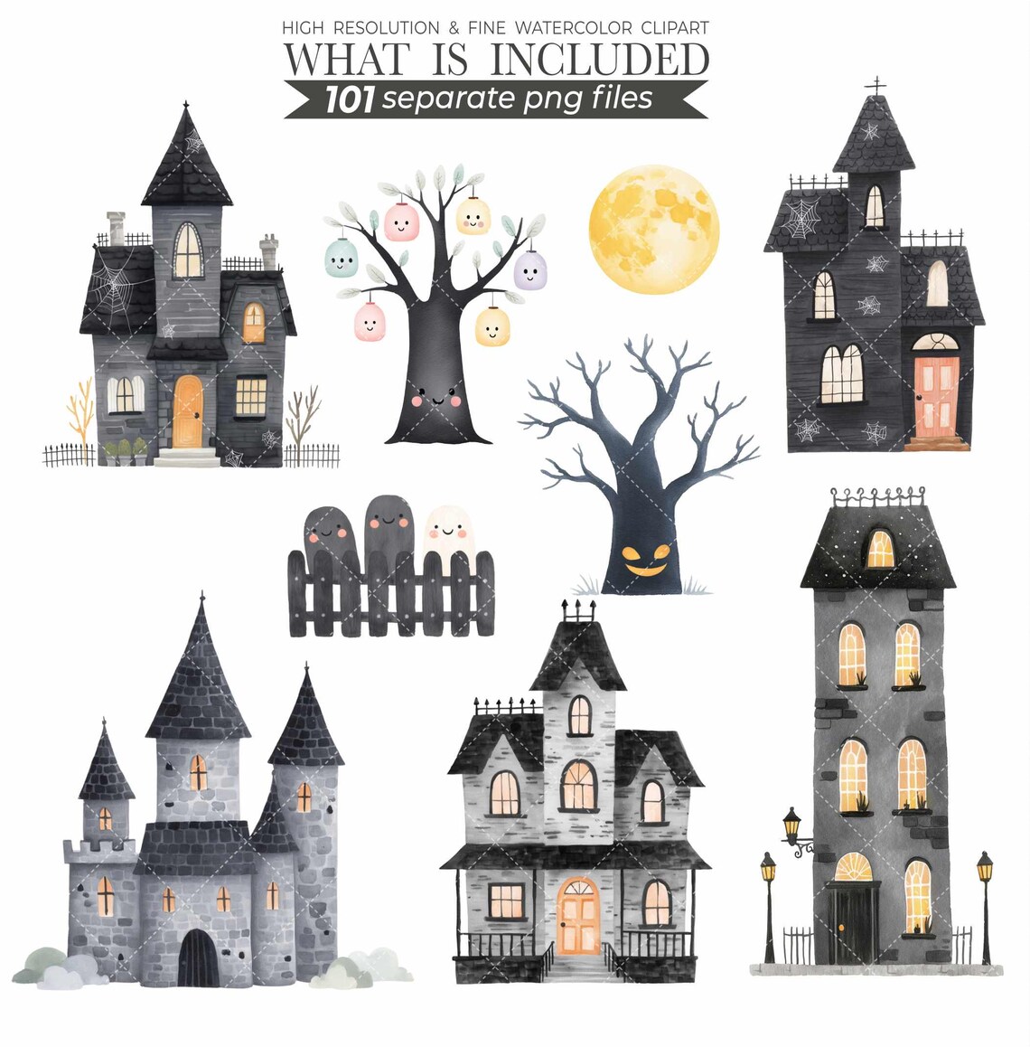 Watercolor Halloween Goose Clipart Set, Cute Spooky Geese PNG ...