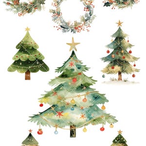 Woodland Christmas Clipart: Watercolor Forest Animals (PNG Digital ...