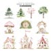 Watercolor Fairy Garden Clipart: Pink Princess, Woodland Animals (PNG ...