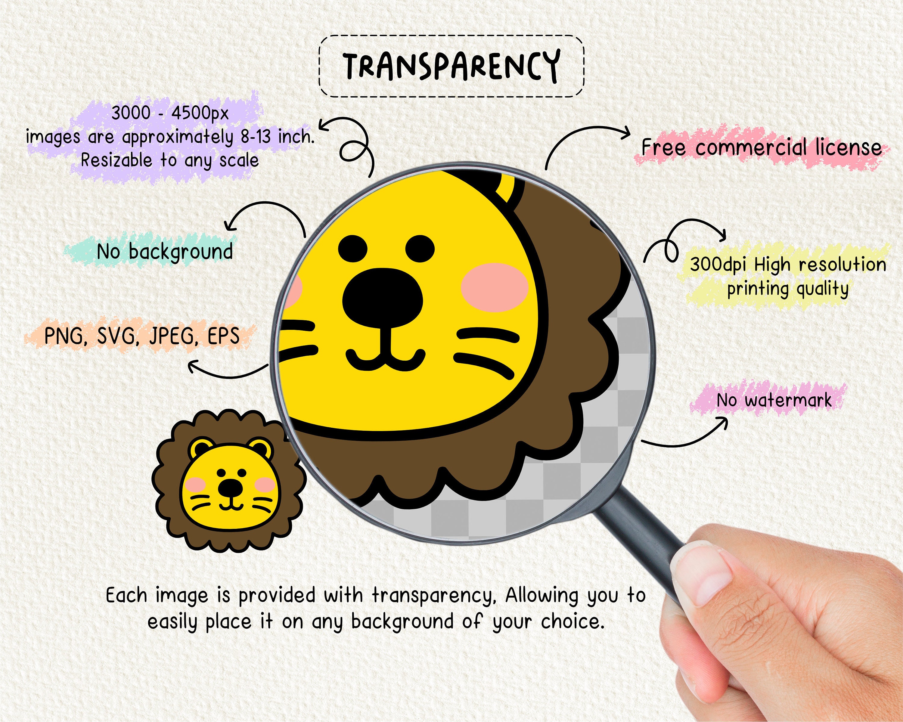 Animals Face Clipart Bundle, Cute Animals PNG, Animals Baby Shower ...