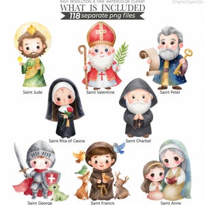 Saints Clipart Bundle – Catholic Christian Religious PNG | Watercolor ...