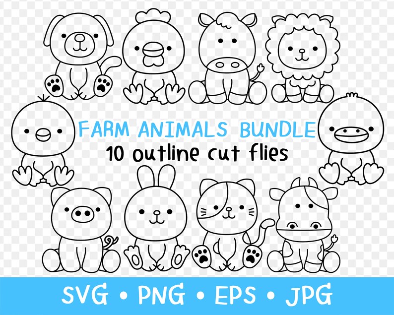 Farm Animals Clipart, Farm, Barn, Farmyard Animals, Sheep, Cow, Horse ...