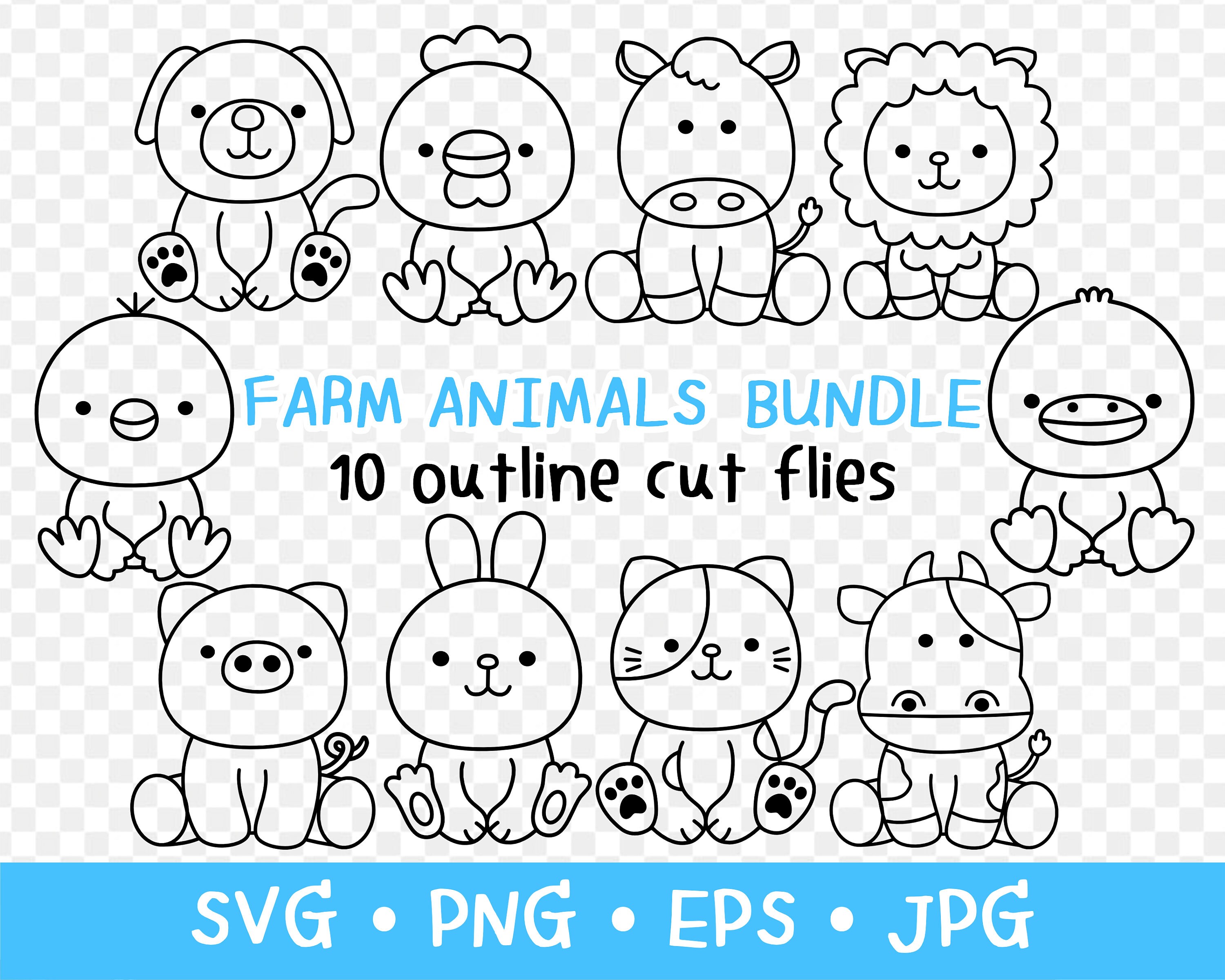 Farm Animals Clipart, Farm, Barn, Farmyard Animals, Sheep, Cow, Horse ...