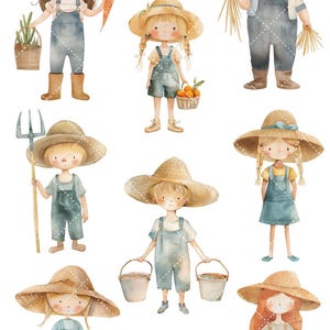 Cute Farm Clipart - Watercolor Farm Life - Cottage Clipart - Farm ...