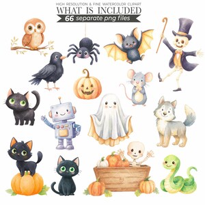 Watercolor Halloween Clipart Bundle: Pastel Ghost, Pumpkin, Mummy ...