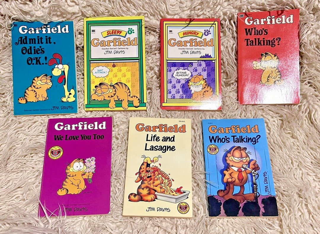 7 X Vintage 80's Garfield by Jim Davis Comic Strip Lots of Laughs ...