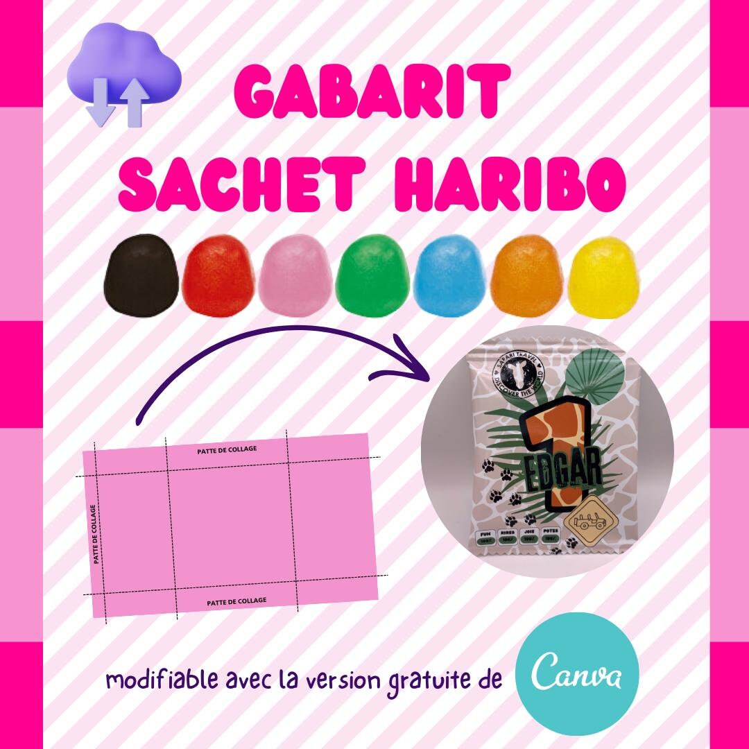 Haribo-Beutel-Vorlage Canva-Vorlage Haribo-Verpackungsvorlage ...