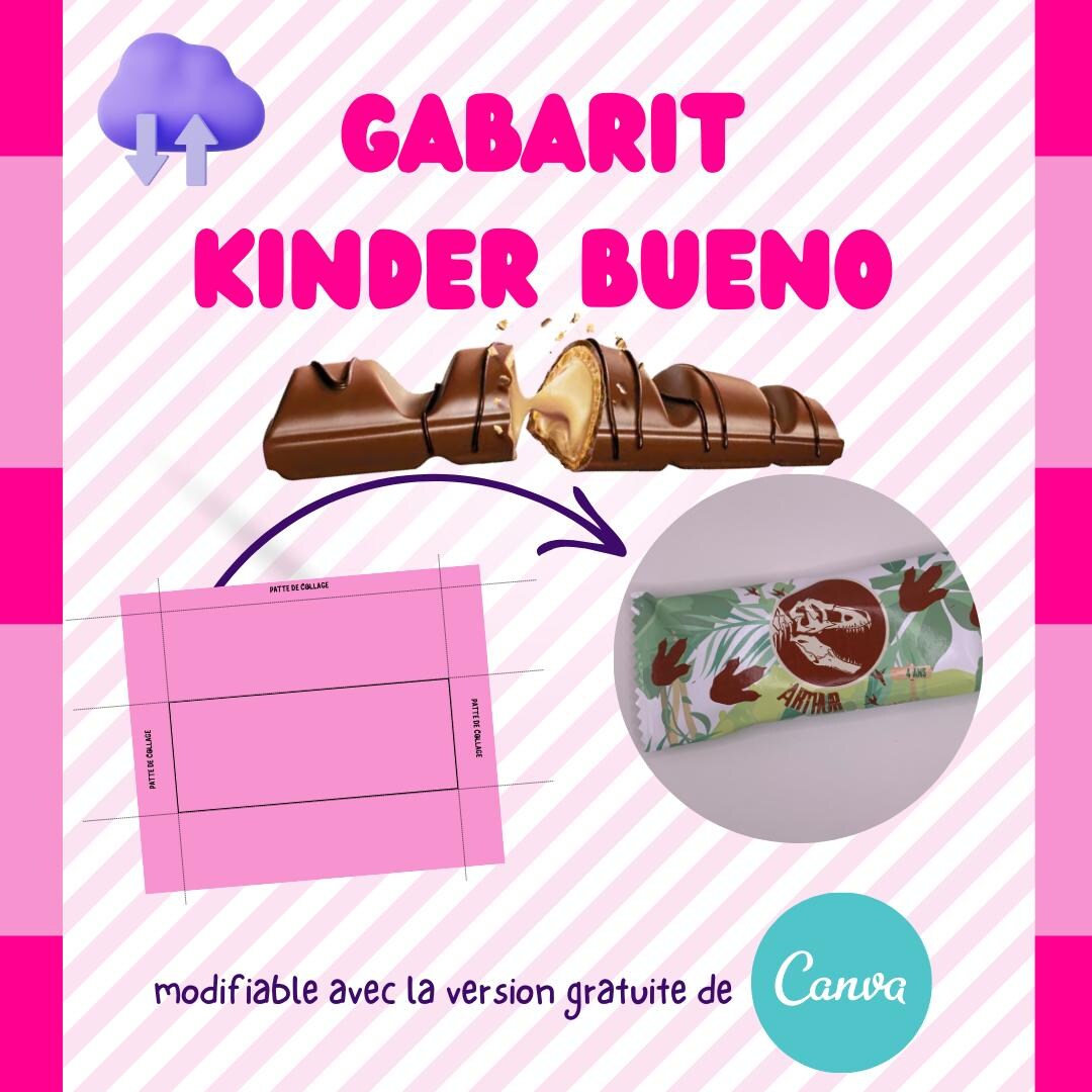 Template Kinder Bueno - Gabarit Canva - Template emballage Kinder Bueno ...
