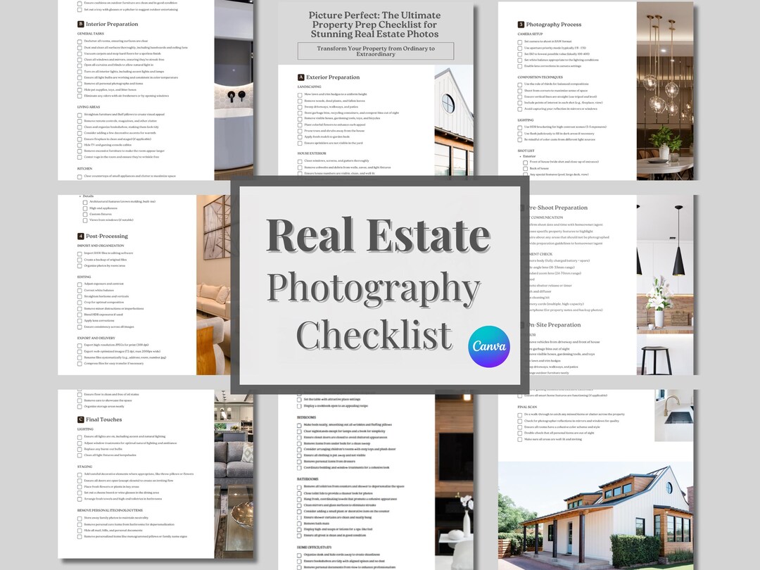 Real Estate Photography Checklist | Realtor Photography Checklist ...