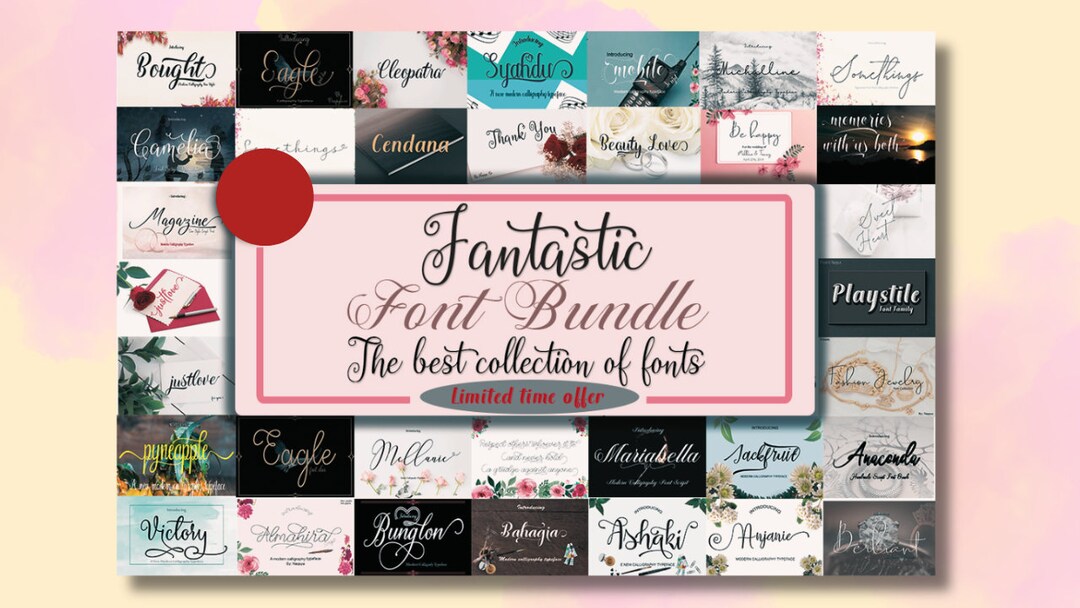 Fantastic Font Bundle Canvas SVG Instant Digital Download procreate ...