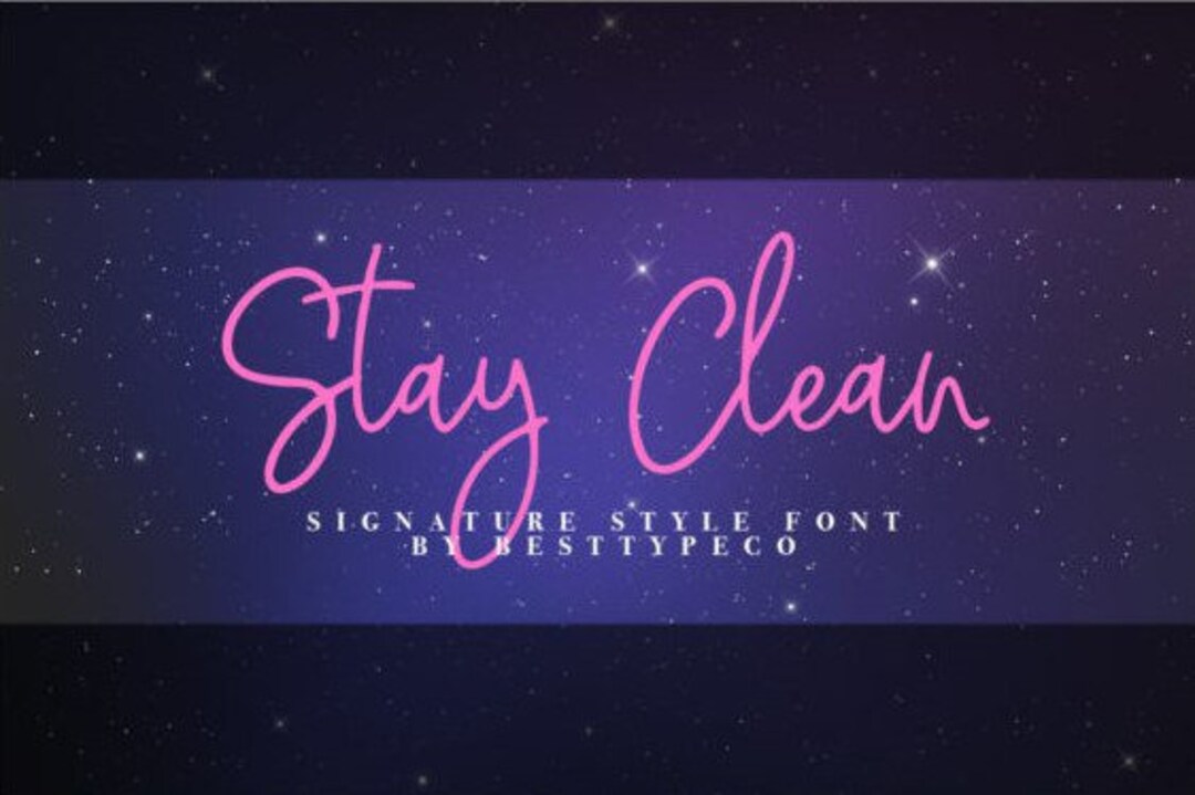 Stay Clean Font, Script Font, Retro Font, Beautiful Font, Vintage Font ...