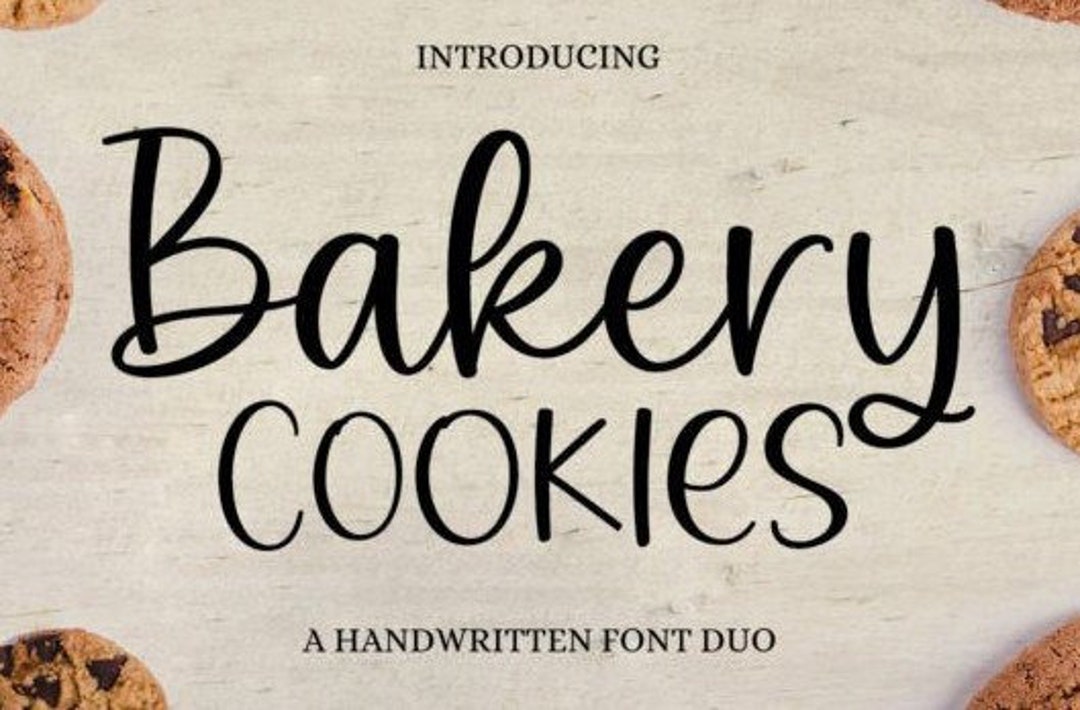 Bakery Cookies Font, Cute Fonts for Crafters, Rustic Fonts, Bold Fonts ...