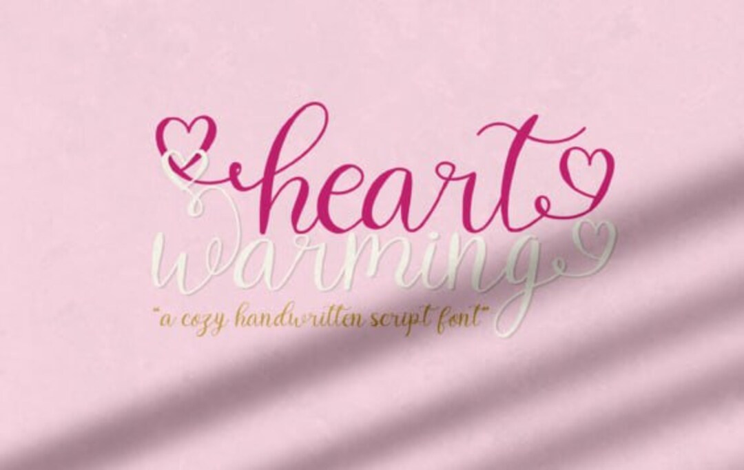 Heart Warming Font, Heart Font, Cute Font, Font With Tails, Branding ...